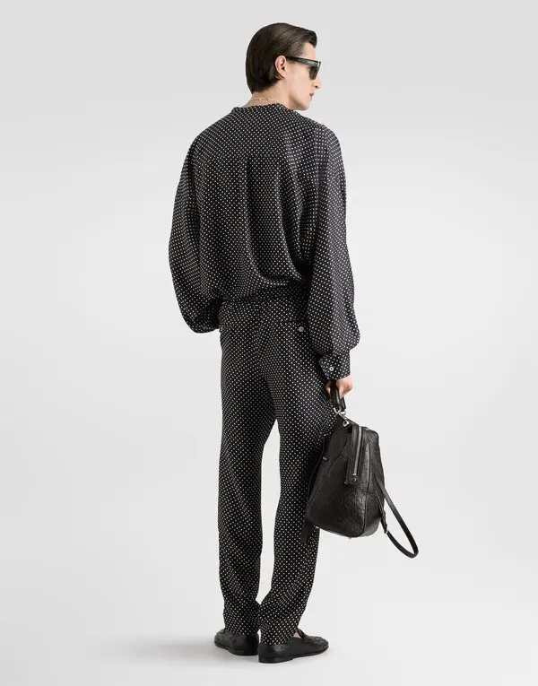 Dolce & Gabbana Polka Dot-print Silk Twill Trousers