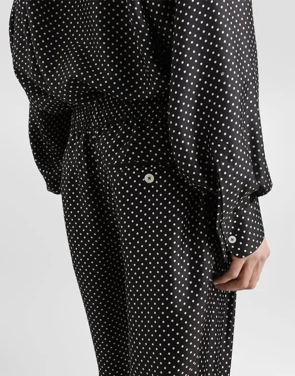 Dolce & Gabbana Polka Dot-print Silk Twill Trousers