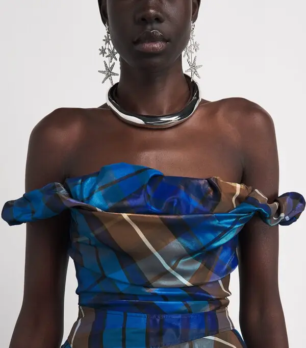 VIVIENNE WESTWOOD Tartan Off-the-shoulder Gown