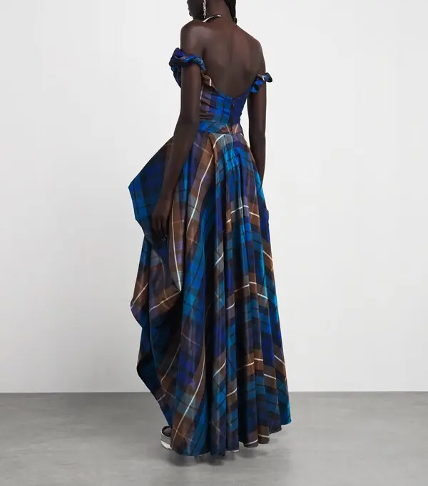 VIVIENNE WESTWOOD Tartan Off-the-shoulder Gown