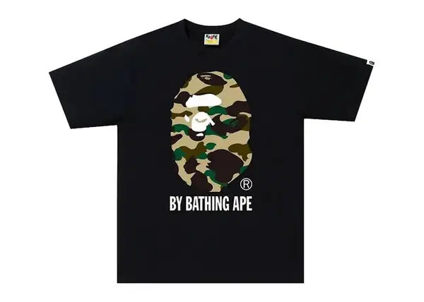 A BATHING APE 1st Camo Bathing Ape Tee Shirt - Black/yellow
