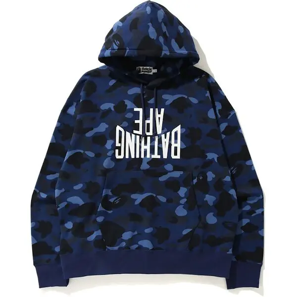 A BATHING APE Camo Nyc Logo Loose Fit Pullover - Navy Blue