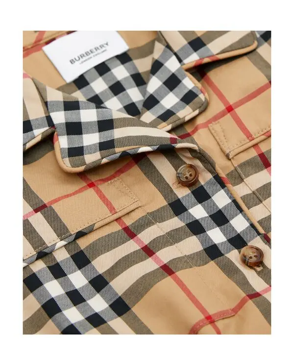 Burberry Vintage Check Stretch-cotton Twill Playsuit - Yellow