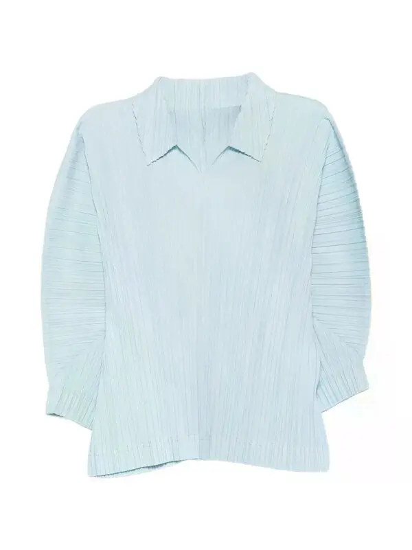 Issey Miyake V-neck Pleated Top