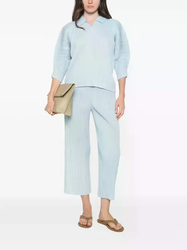 Issey Miyake V-neck Pleated Top