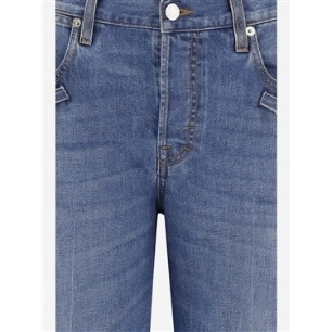 Gucci Bootcut Cotton Denim Pants With Horsebit Detail