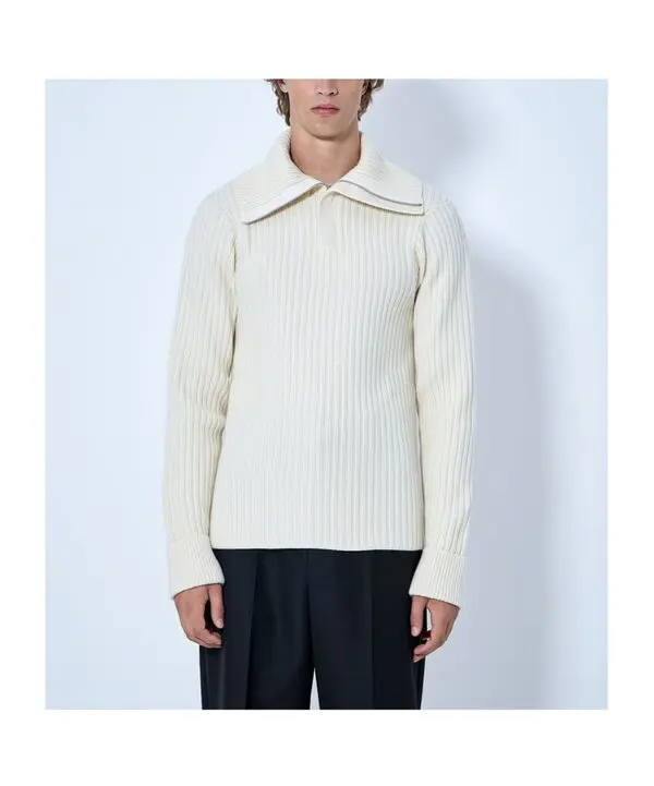 Bottega Veneta Long Sleeve Knit Top With Zip Collar