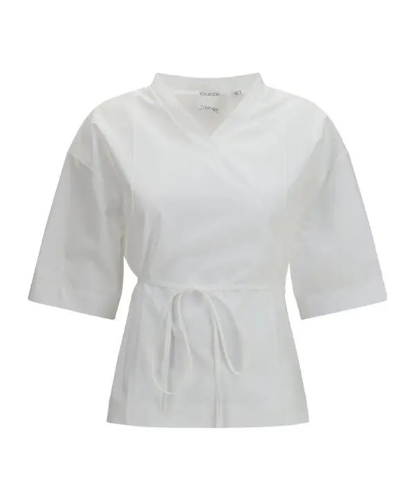Calvin Klein Lynn Tie-waist Cropped Shirt