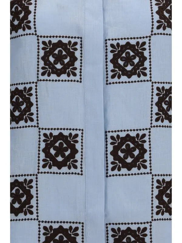 ALEMAIS Grace Embroidered Check Shirt