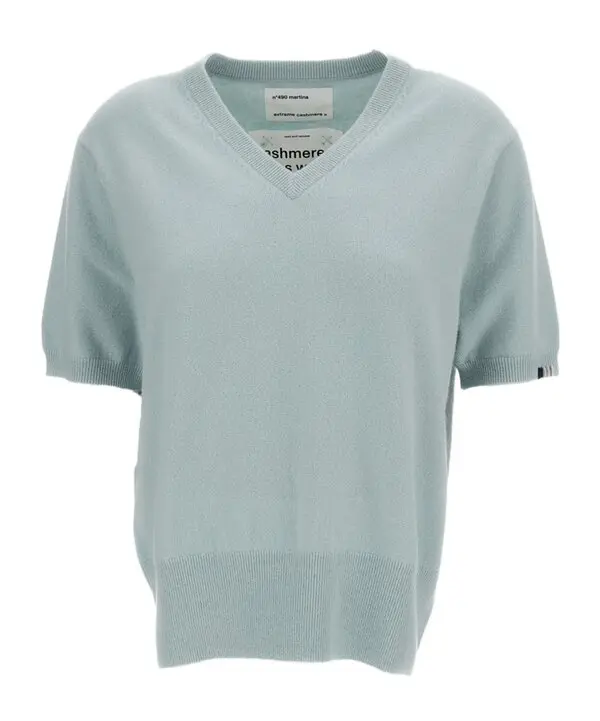 Extreme Cashmere Short-sleeved Pullover - Light Blue
