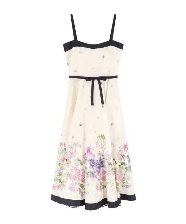 Dior Mid-length Flared Dress With Belt