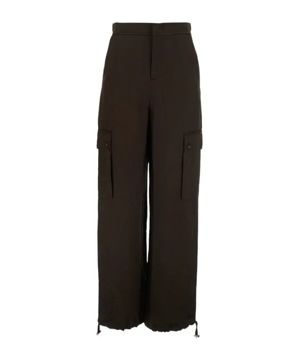 TWINSET Froissé Satin Cargo Trousers