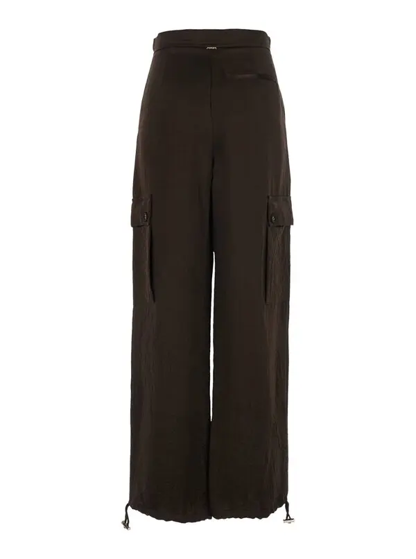 TWINSET Froissé Satin Cargo Trousers