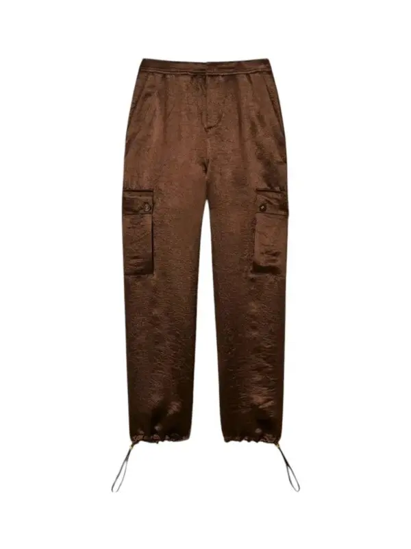 TWINSET Froissé Satin Cargo Trousers