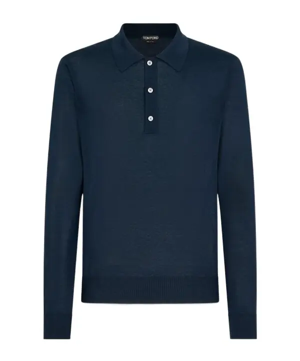 TOM FORD Long-sleeved Knit Polo Shirt