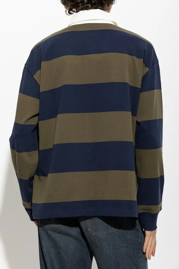 A.p.c. Striped Rugby Shirt With Button Placket