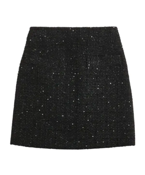 FAY Short Skirt In Bouclé Tweed With Sequins