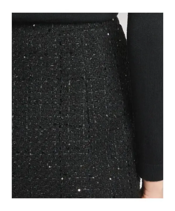 FAY Short Skirt In Bouclé Tweed With Sequins