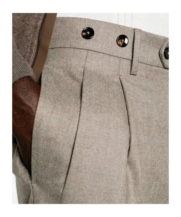 BERWICH Pleated Wool Trousers