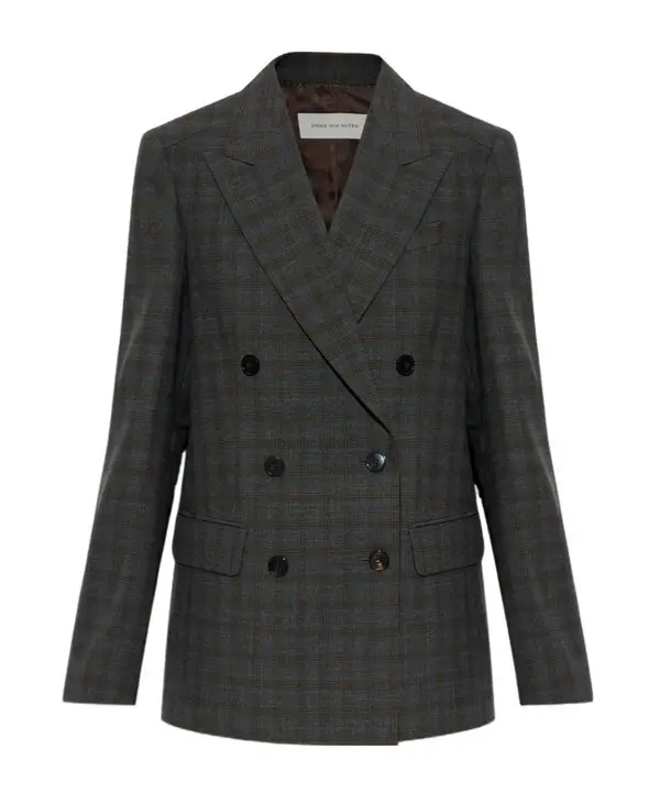 Dries Van Noten Double Breasted Wool Blazer