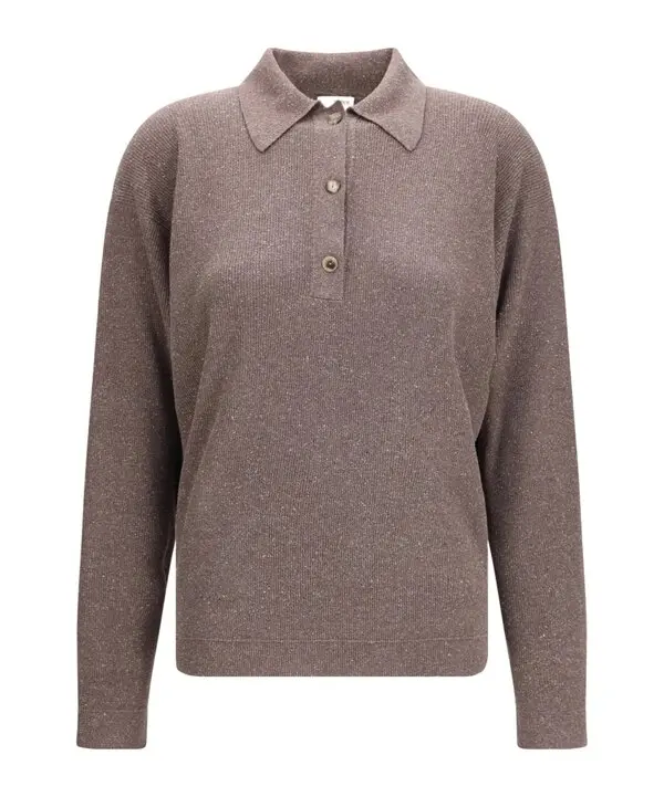 Calvin Klein Ribbed Polo Knitted Sweater - Beluga