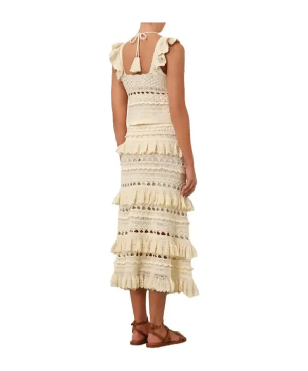 Zimmermann Waverly Crochet Midi Skirt