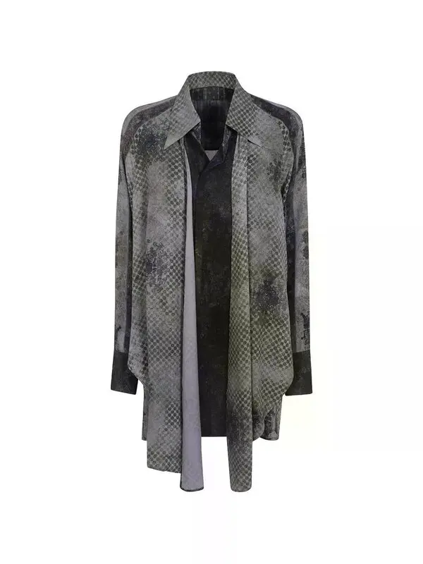 ZIGGY CHEN Abstract Print Layered Shirt