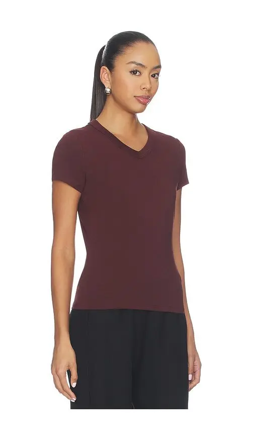 Veronica Beard Devin V-neck Tee In Brown
