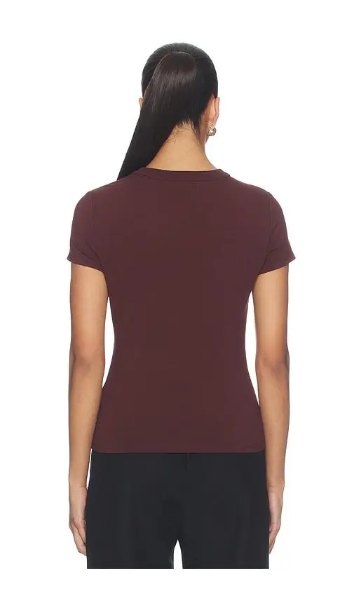 Veronica Beard Devin V-neck Tee In Brown