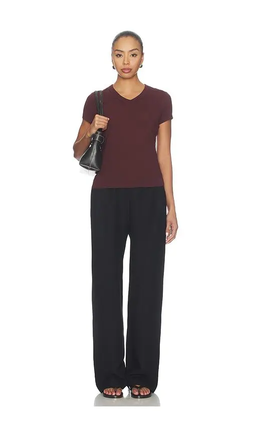 Veronica Beard Devin V-neck Tee In Brown