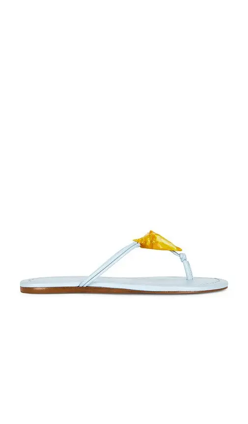 Farm Rio Shell Flat Sandal In Metallic Gold