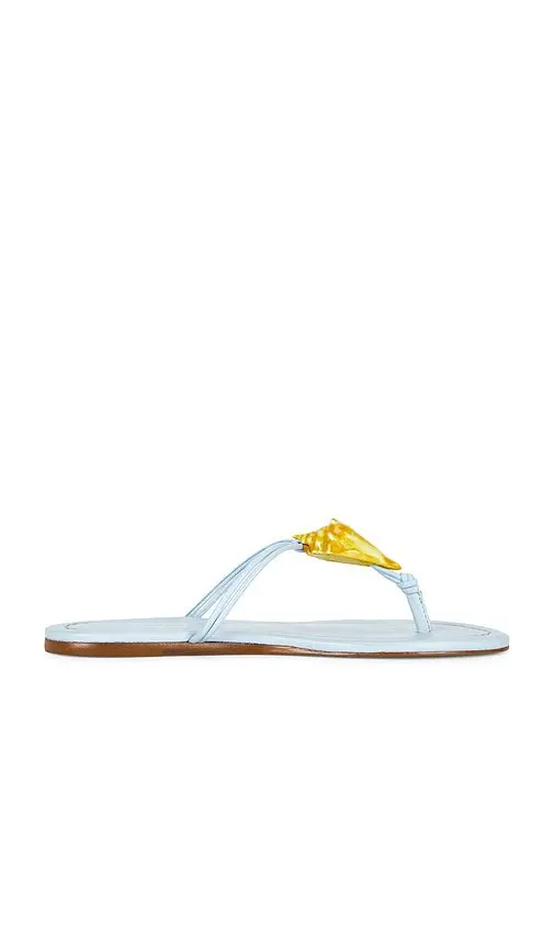 Farm Rio Shell Flat Sandal In Metallic Gold