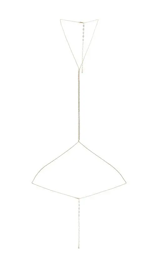 Ettika Dainty Crystal Body Chain - Gold