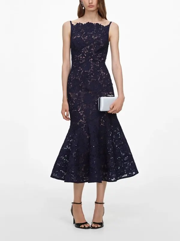 SELF-PORTRAIT Spiral Lace Midi Dress