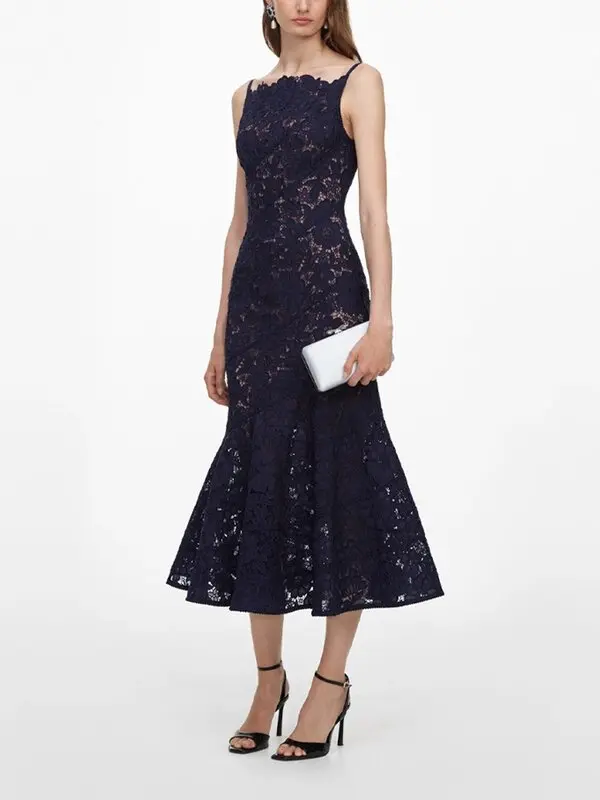 SELF-PORTRAIT Spiral Lace Midi Dress
