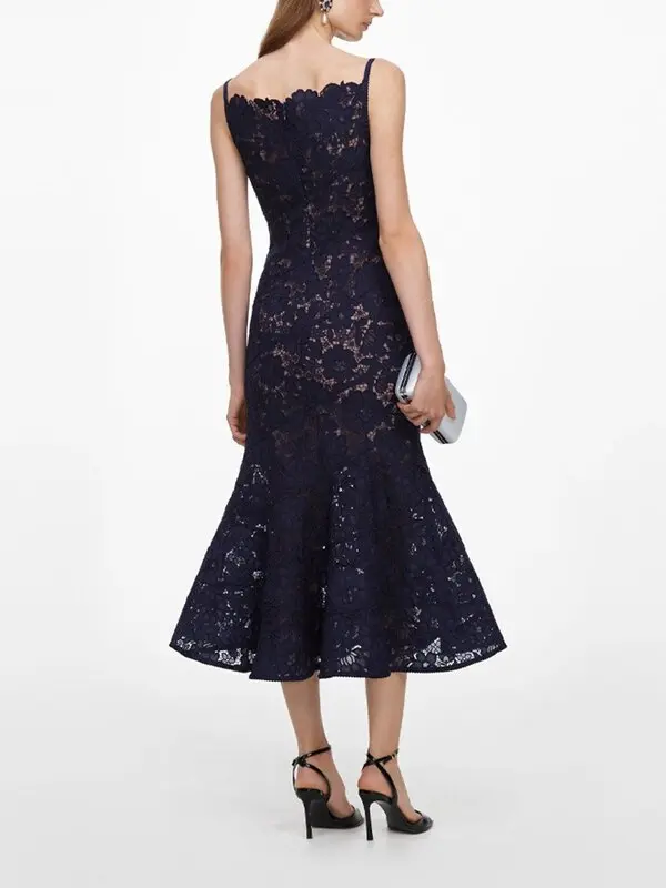 SELF-PORTRAIT Spiral Lace Midi Dress