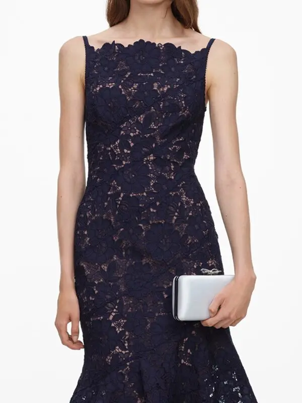 SELF-PORTRAIT Spiral Lace Midi Dress