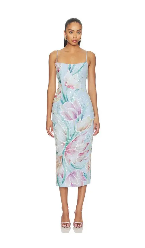 ELLIATT Priselle Strapless Midi Dress In Multi
