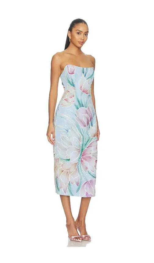 ELLIATT Priselle Strapless Midi Dress In Multi