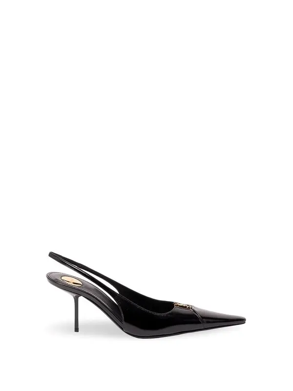 Saint Laurent Babylone Slingback Pumps With Gold Tone Detailing - Multicolor