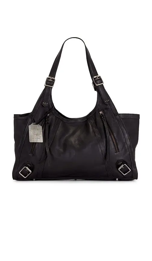 Free People Asher Leather Tote Bag - Black