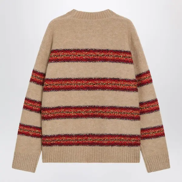 Dries Van Noten Beige Striped Wool-blend Sweater