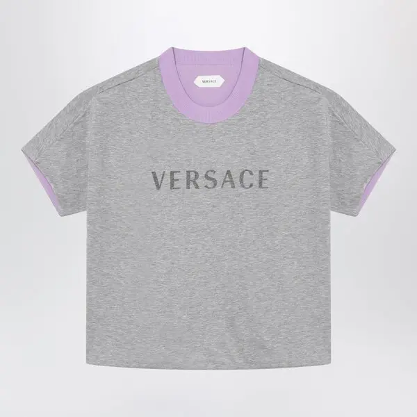 Versace Reversible Cotton Jersey T-shirt - Gray