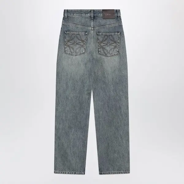 Loewe Anagram Embroidered Washed Cotton Denim Jeans