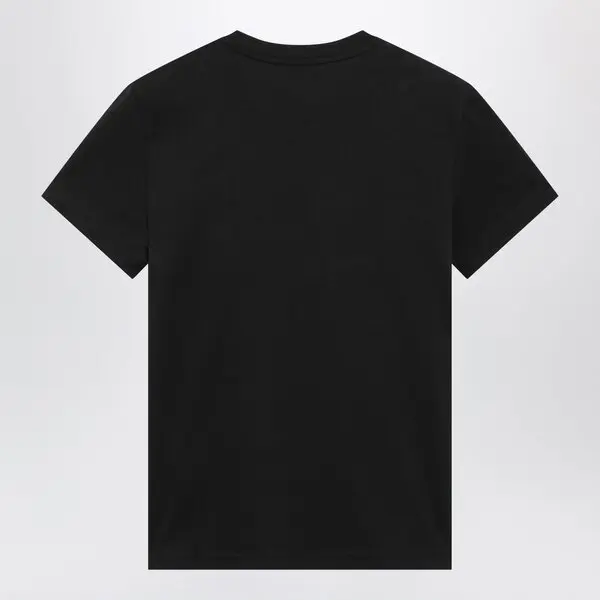 Moncler Cotton T-shirt With Embroidered Logo - Black