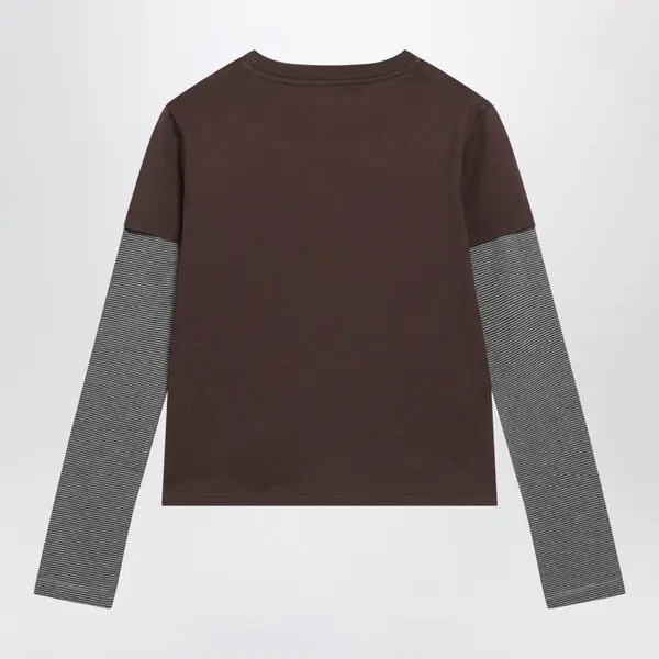 Miu Miu Layered Cotton Jersey T-shirt - Brown