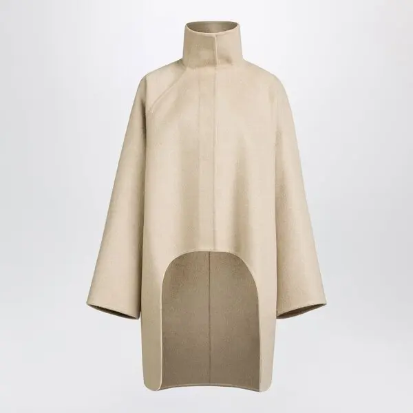 Alaïa Asymmetric Double-face Cashmere Coat - Cream