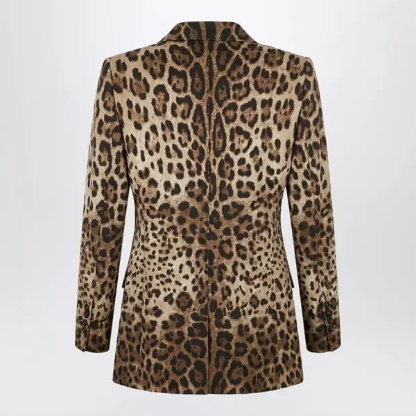 Dolce & Gabbana Leopard Print Double-breasted Wool Jacket