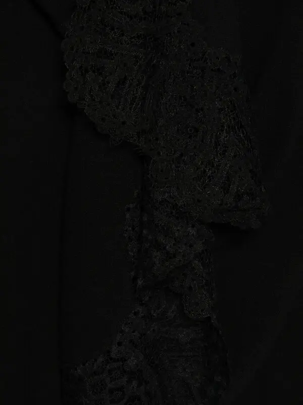 ERMANO SCERVINO Ermanno Scervino Cashmere Stole With Lace Trim