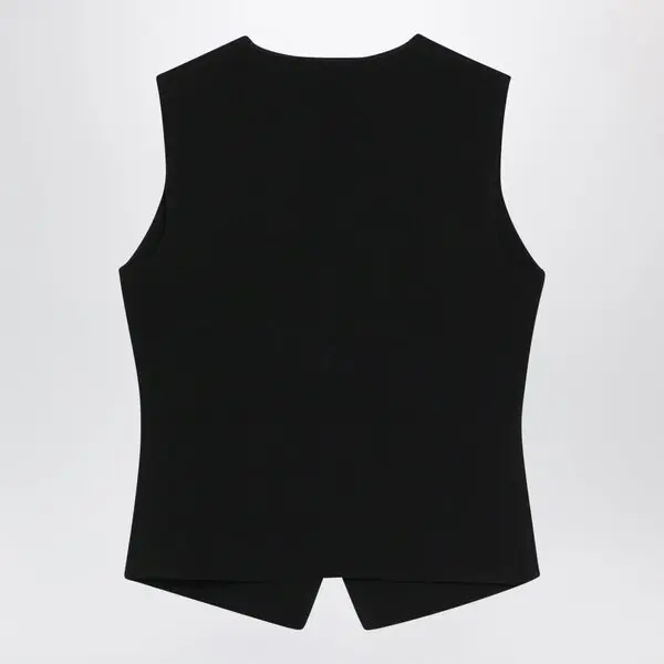 Max Mara Viscose Crepe Yarn Gilet - Black